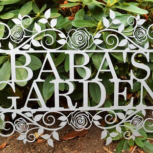 Custom Metal Garden Sign With Roses: Personalized Yard Art - Etsy