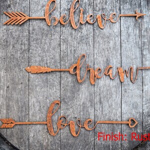 Inspirational Metal Arrows | Believe | Dream | Hope | Love | Faith ...