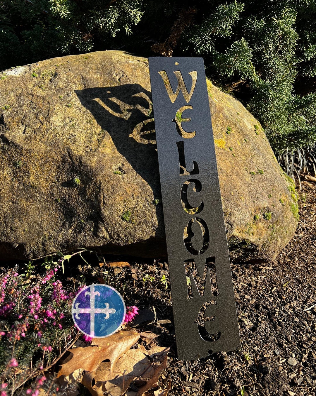 Vertical Metal Welcome Sign: Steel Wall Art, Custom Font - Etsy