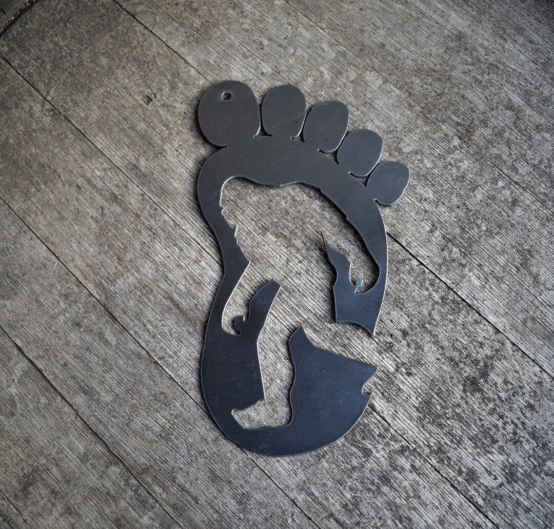 Raw Steel Sasquatch Sign: Bigfoot Wall Hanging - Etsy