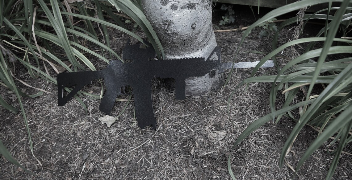 AR-15 Metal Gun Sign | Custom Metal Wall Art | Military Sign | Firearm ...