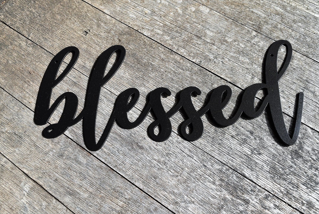 Metal Blessed Sign: Farmhouse Home Decor (12x5.5") - Etsy