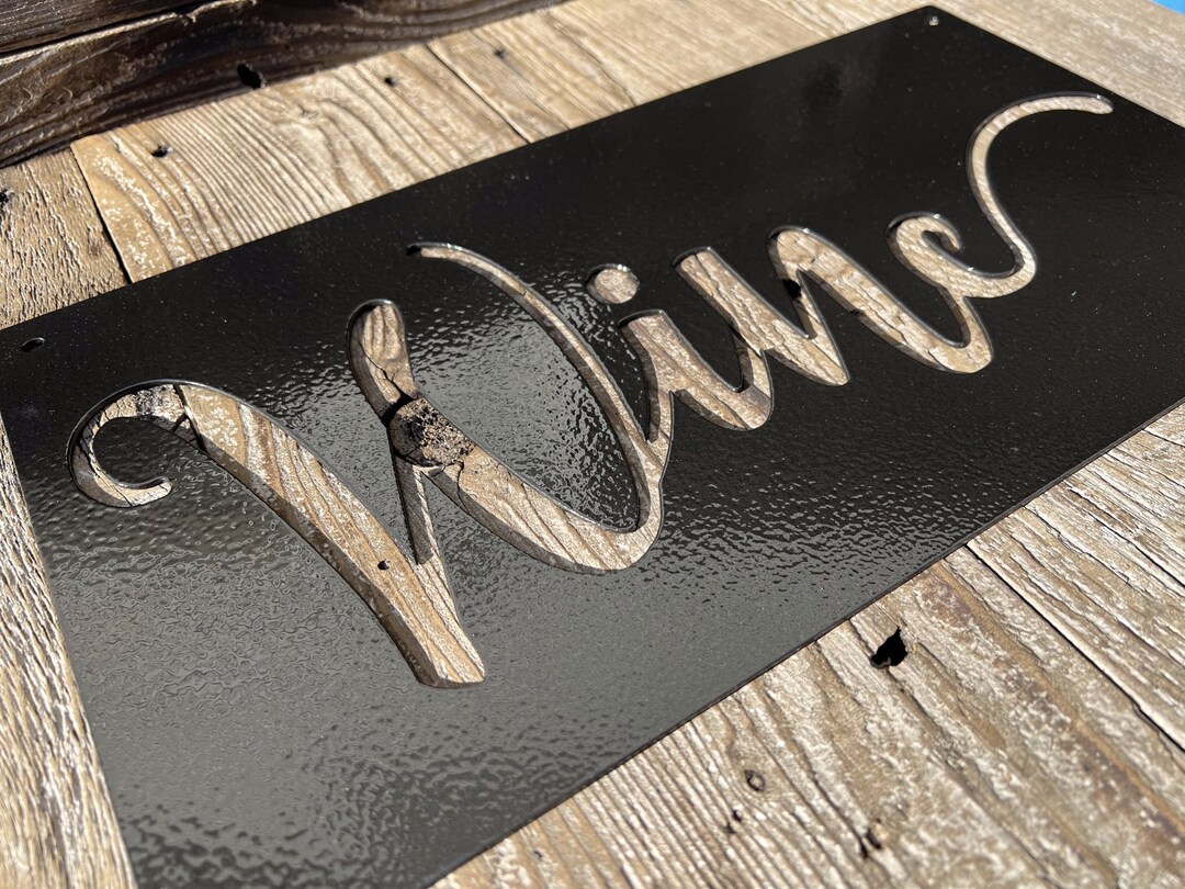 Metal Wine Sign | Vineyard | Drink Wine | Wine Glass | Red Wine ...