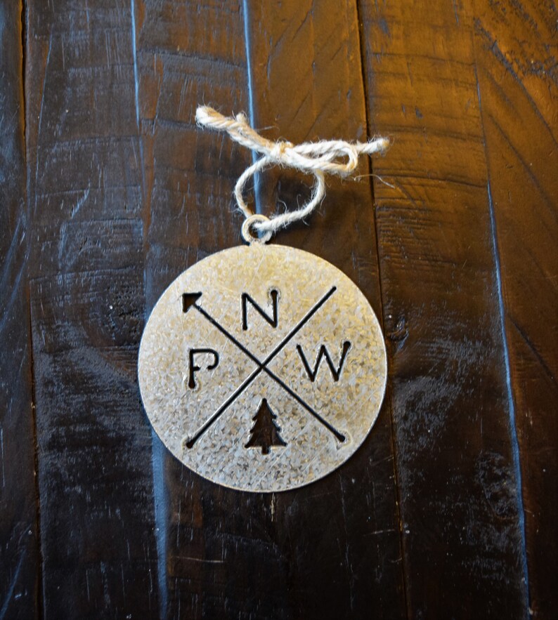 Pacific Northwest Ornament Galvanized PNW Ornament | Etsy