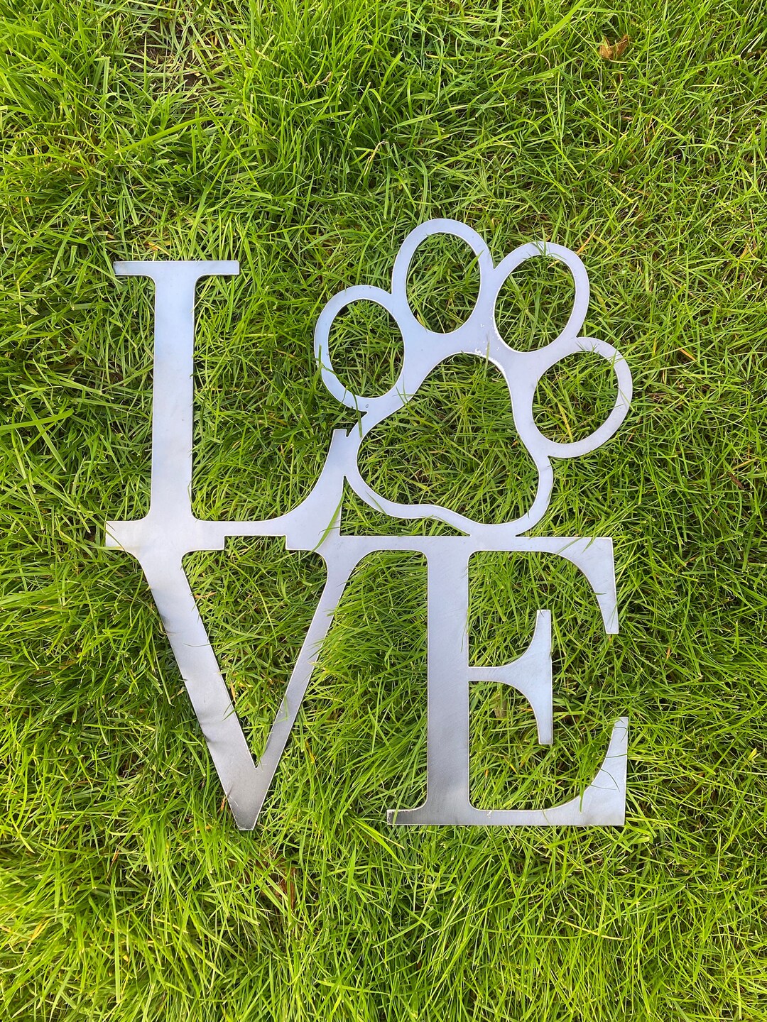 Love Dogs Paw Sign | Dog Sign | Puppy Sign | Metal Dog Paw Sign| Metal ...