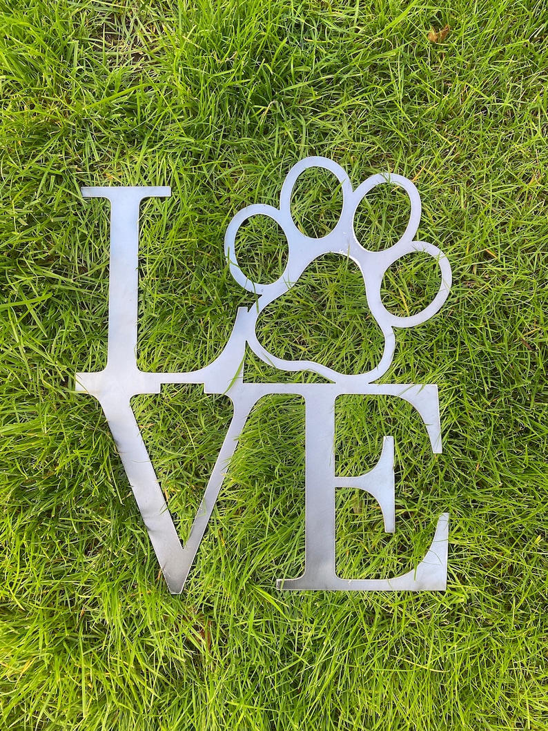 Love Dogs Paw Sign Dog Sign Puppy Sign Metal Dog Paw | Etsy