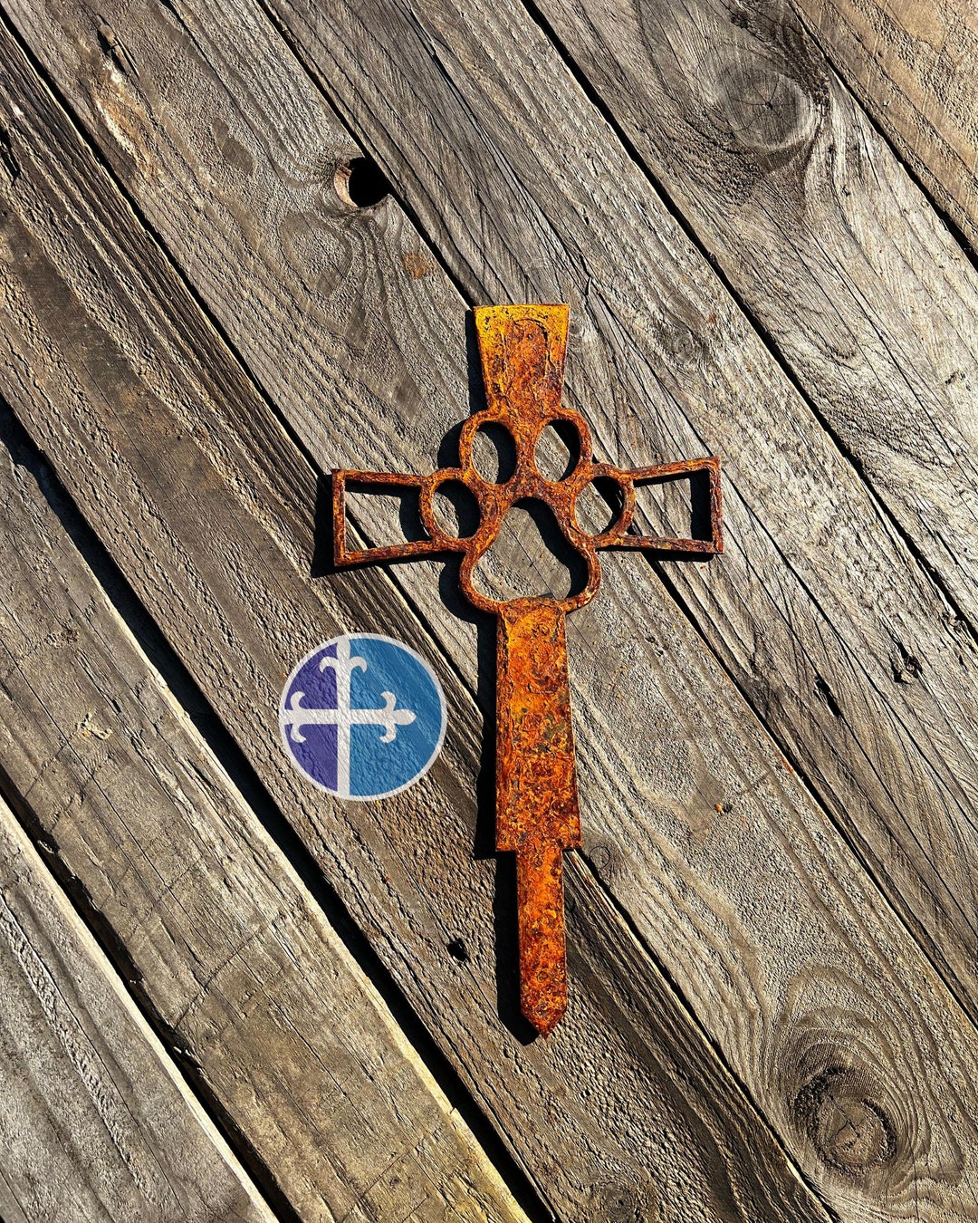 Rustic Metal Paw Print Memorial Cross – Ground Stake With Multiple ...