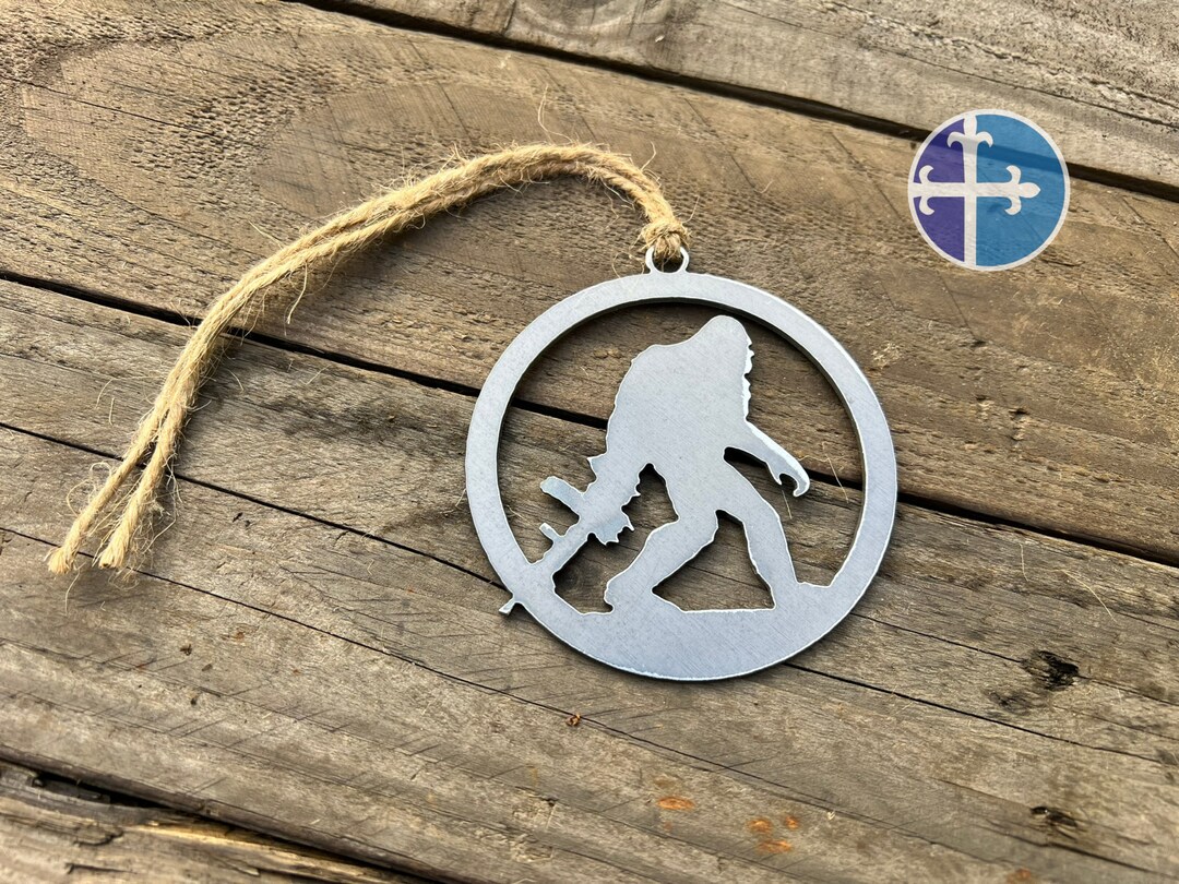 Sasquatch With AR-15 Ornament | Bigfoot Ornament | Outdoors | Raw Steel ...