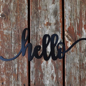 Metal Hello Sign | Metal Wall Art | Front Porch Sign | Metal Art |metal ...