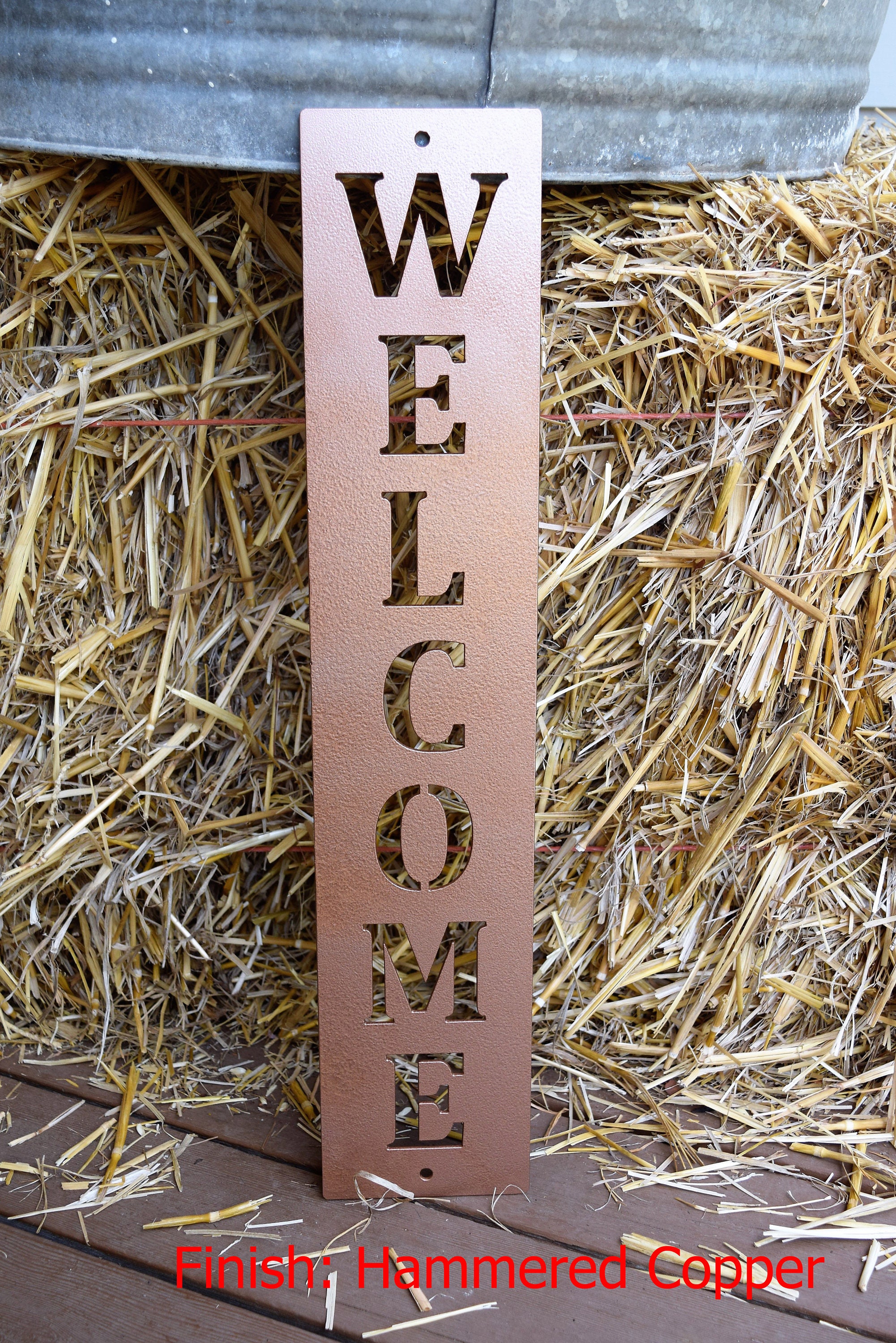 Vertical Metal Welcome Sign | Metal Wall Art | Monogram| Metal Art ...