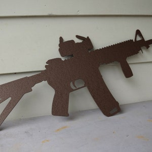 AR-15 Metal Gun Sign | Custom Metal Wall Art | Military Sign | Firearm ...