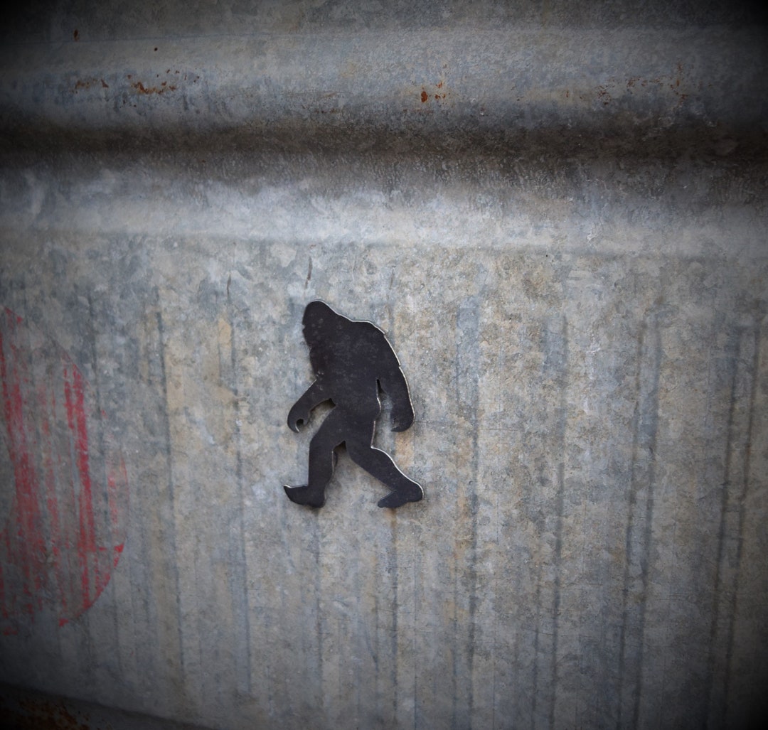 Sasquatch Magnet: Raw Steel Bigfoot, PNW Hiking Decor - Etsy