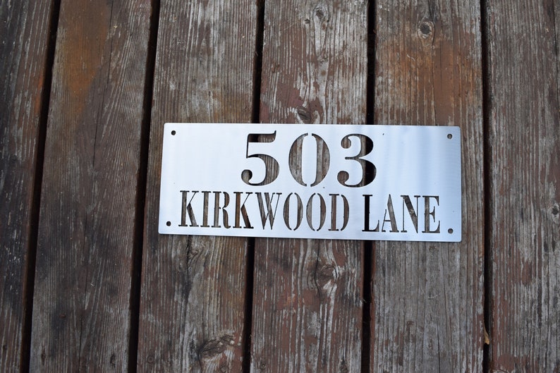 Century Font Horizontal Metal Outdoor Home Address Two Lines | Etsy