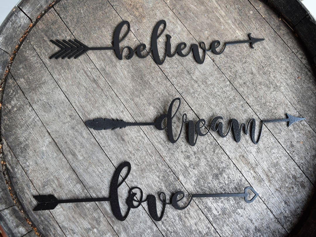 Inspirational Metal Arrows Believe Dream Hope Love - Etsy