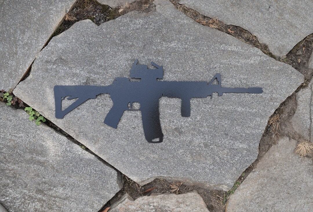AR-15 Metal Gun Sign | Custom Metal Wall Art | Military Sign | Firearm ...