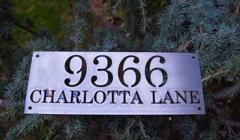 Century Font Horizontal Metal Outdoor Home Address Two Lines | Etsy