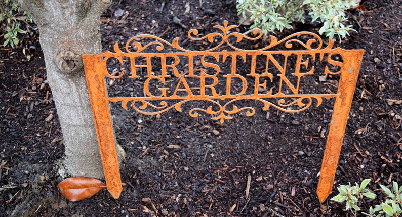 Custom Metal Garden Sign: Personalized Steel Yard Art - Etsy