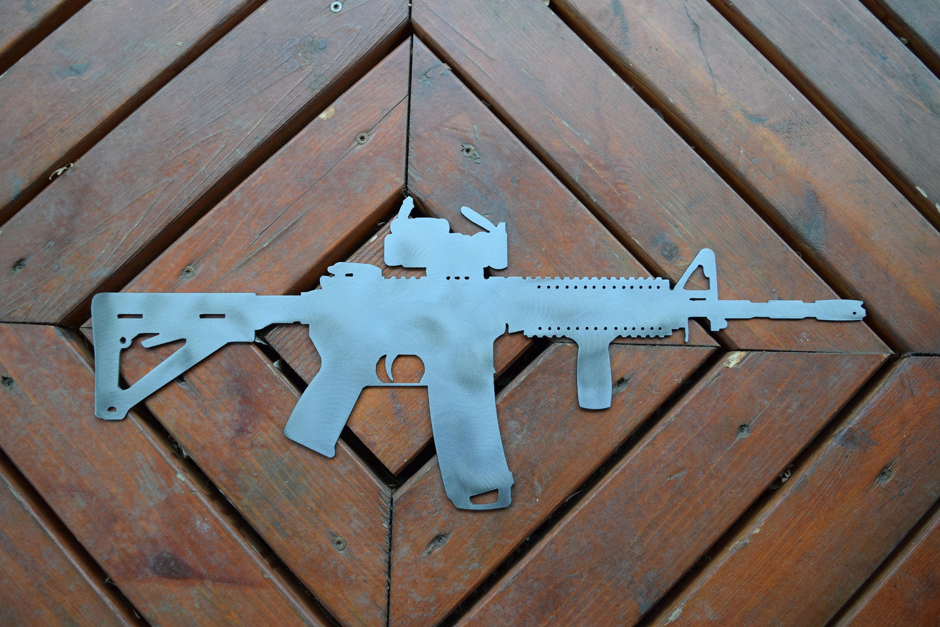 AR-15 Metal Gun Sign Custom Metal Wall Art Military Sign | Etsy