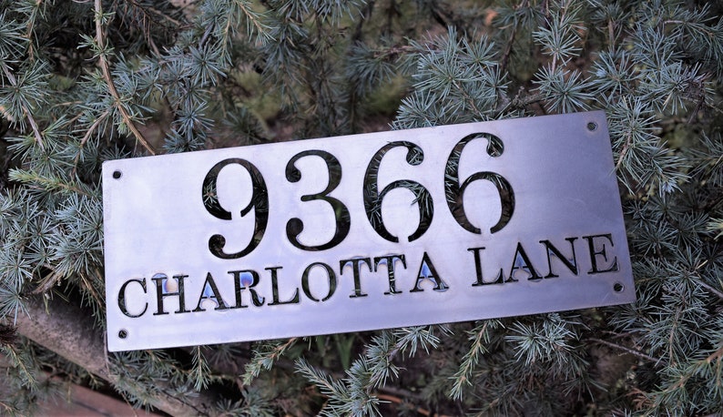 Century Font Horizontal Metal Outdoor Home Address Two Lines | Etsy