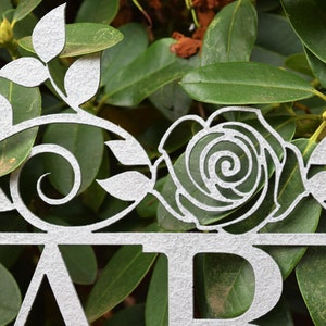 Custom Metal Garden Sign With Roses: Personalized Yard Art - Etsy