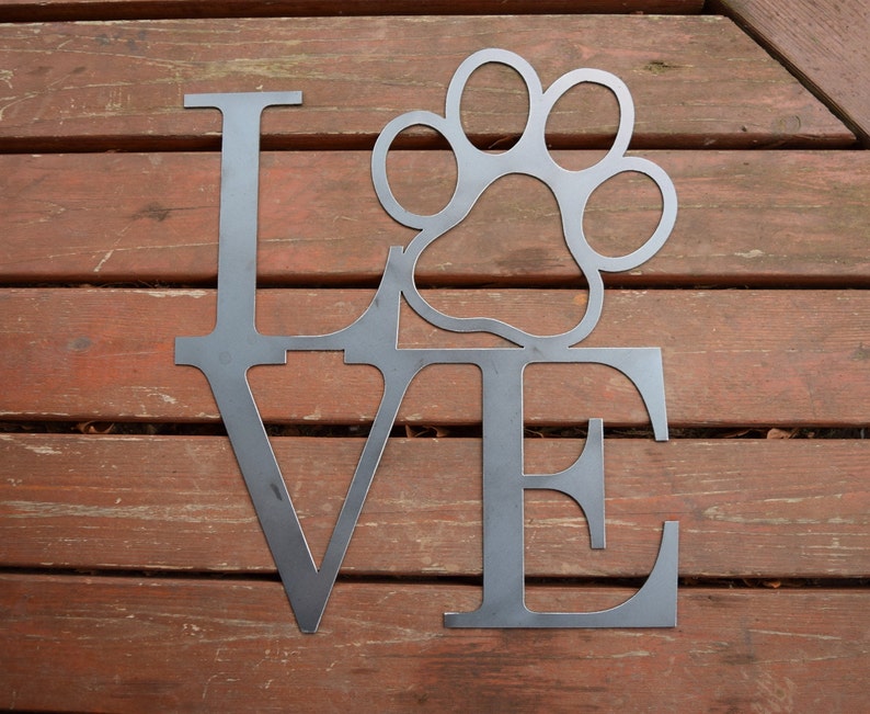 Love Dogs Paw Sign Dog Sign Puppy Sign Metal Dog Paw | Etsy
