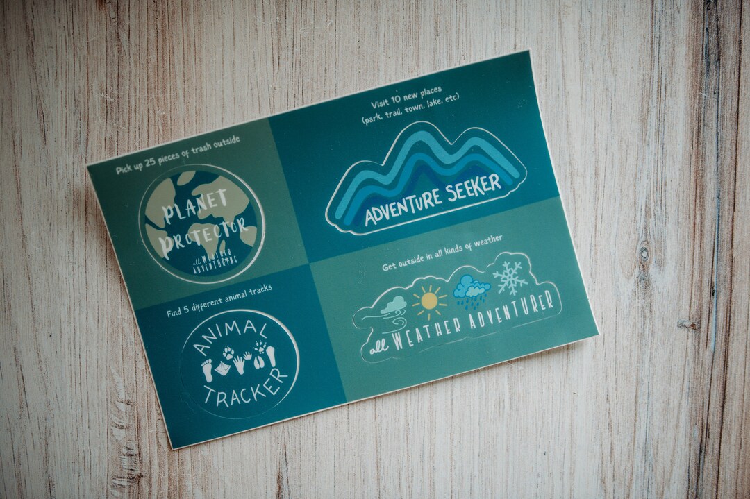 Adventure Sticker Pack - Outdoor Challenges - Waterproof Stickers - Etsy