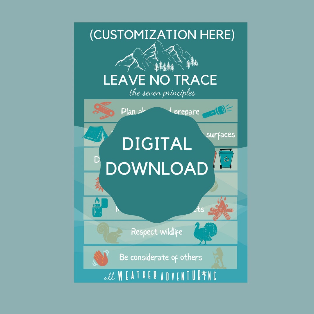 Customizable Leave No Trace Principles Print – Scouting Resource ...