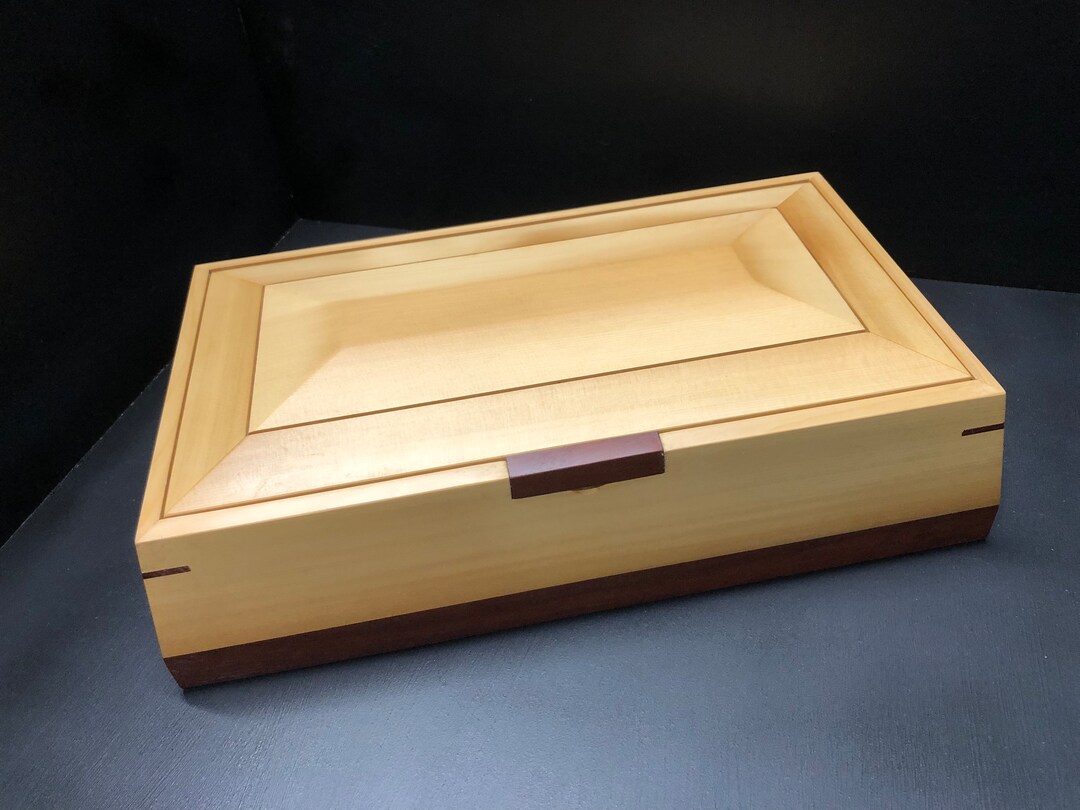 Contemporary Bevelled Timber Jewellery Box Recycled Red Gum and Kauri ...