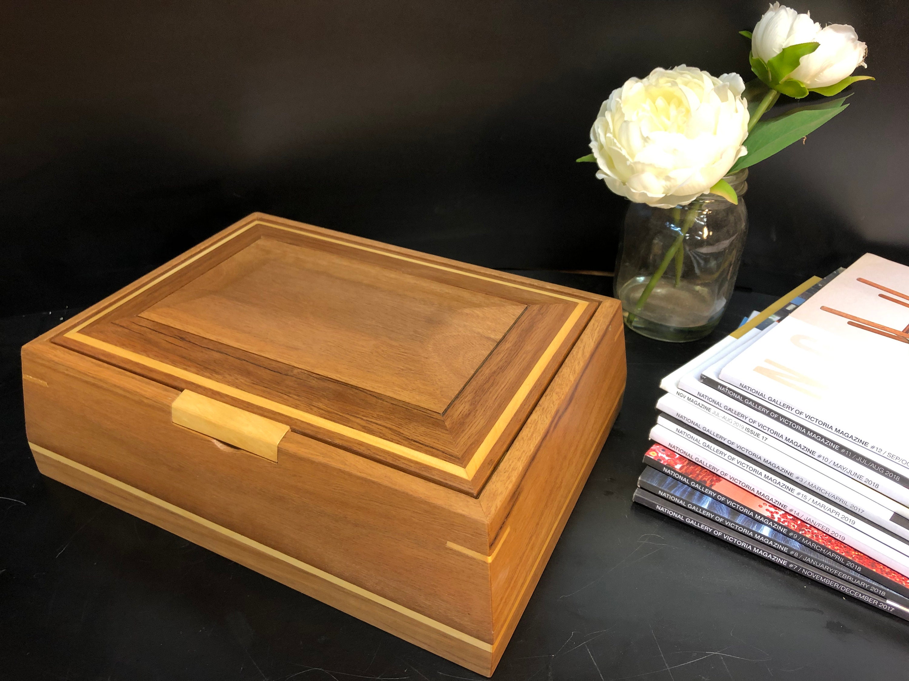 Contemporary Bevelled Timber Box American Walnut and Huon Pine - Etsy ...