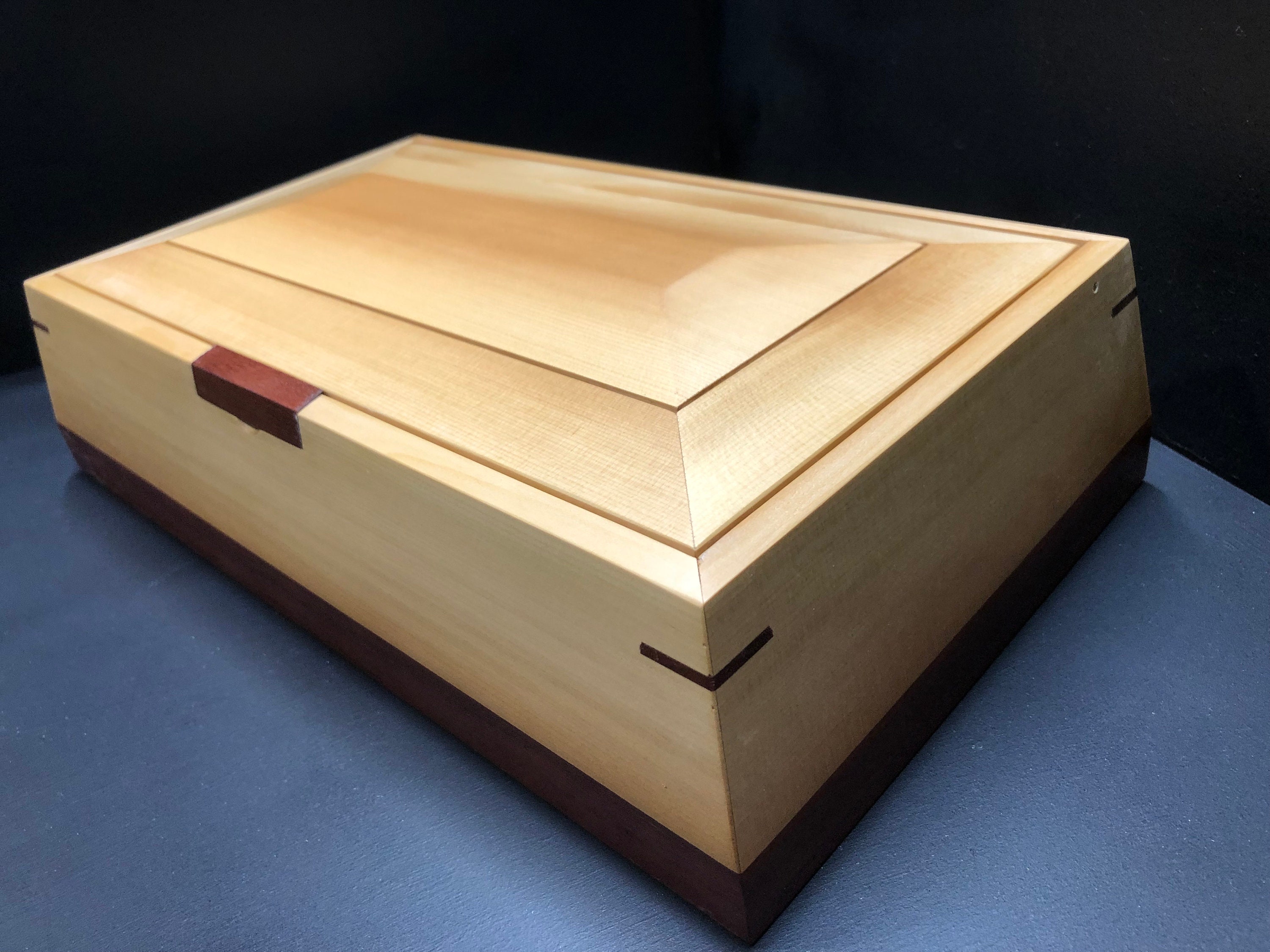 Contemporary Bevelled Timber Jewellery Box Recycled Red Gum and Kauri ...