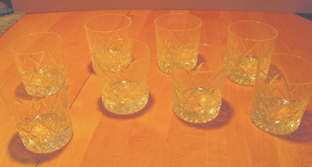 Lead Crystal Old Fashioned/low Ball, Set of 8, Pure Lead Crystal, Ideal ...