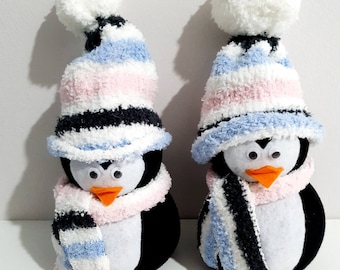 Bespoke Handmade Rice Filled Sock Penguin, Christmas Ornament - Etsy