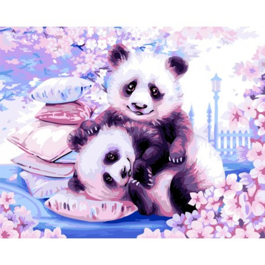 Malen nach Zahlen Kit JAPANISCHE PANDAS 40X50 CM H107 Gerahmt - Etsy.de