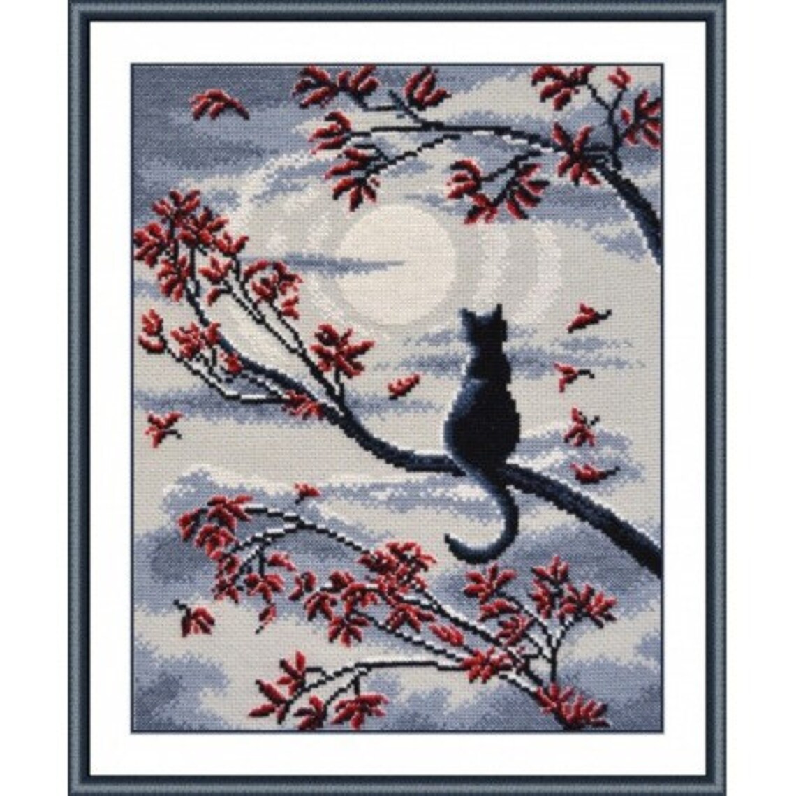 Cross Stitch Kit Moon Cat Art. 865 - Etsy UK