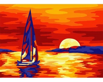 Sunset Paint by Numbers - Etsy