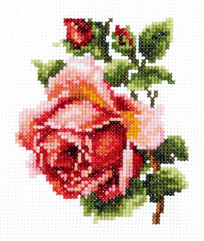 Cross Stitch Kit Rose Art. 28-08 - Etsy