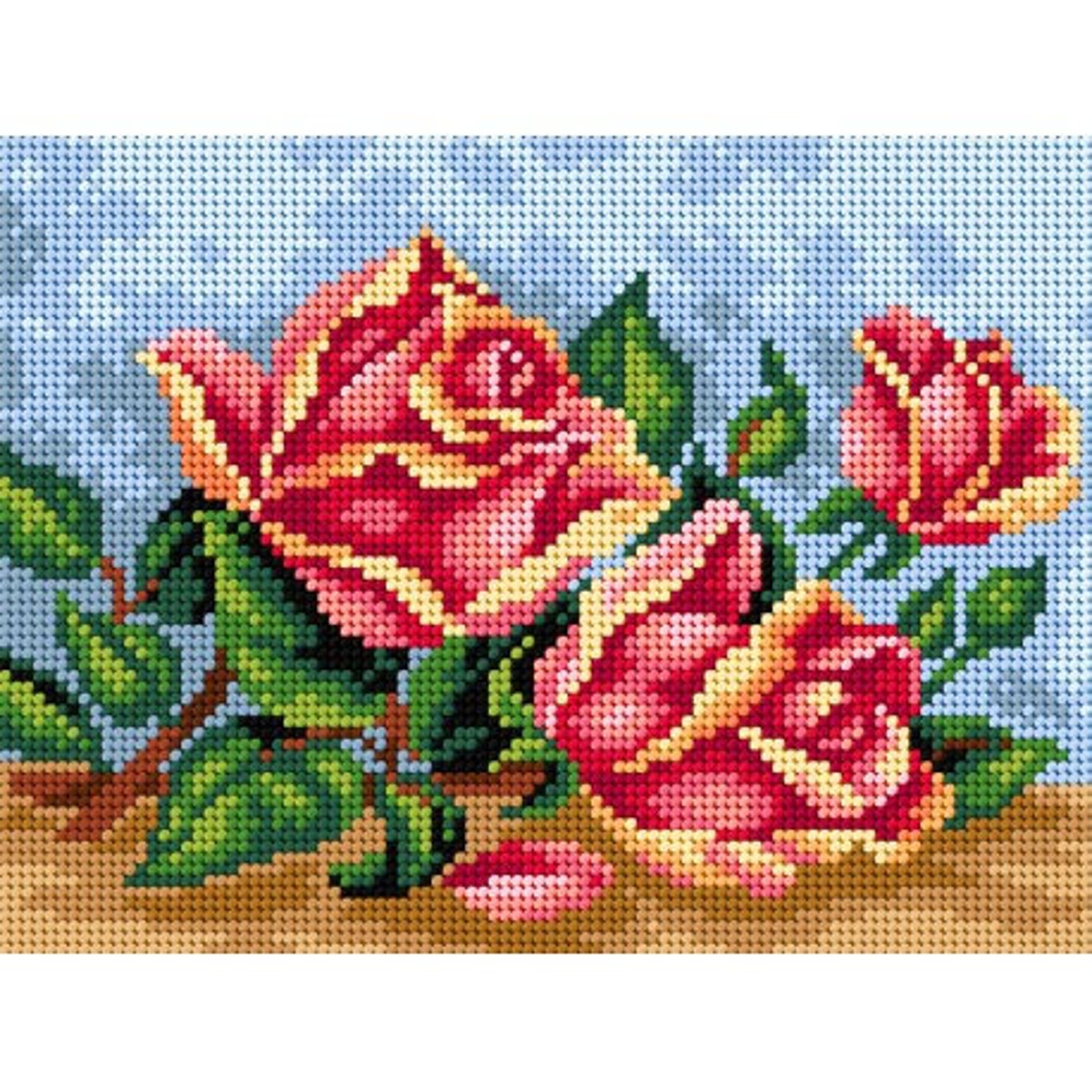 TAPESTRY CANVAS Roses on the Table 18x24cm 2468F - Etsy