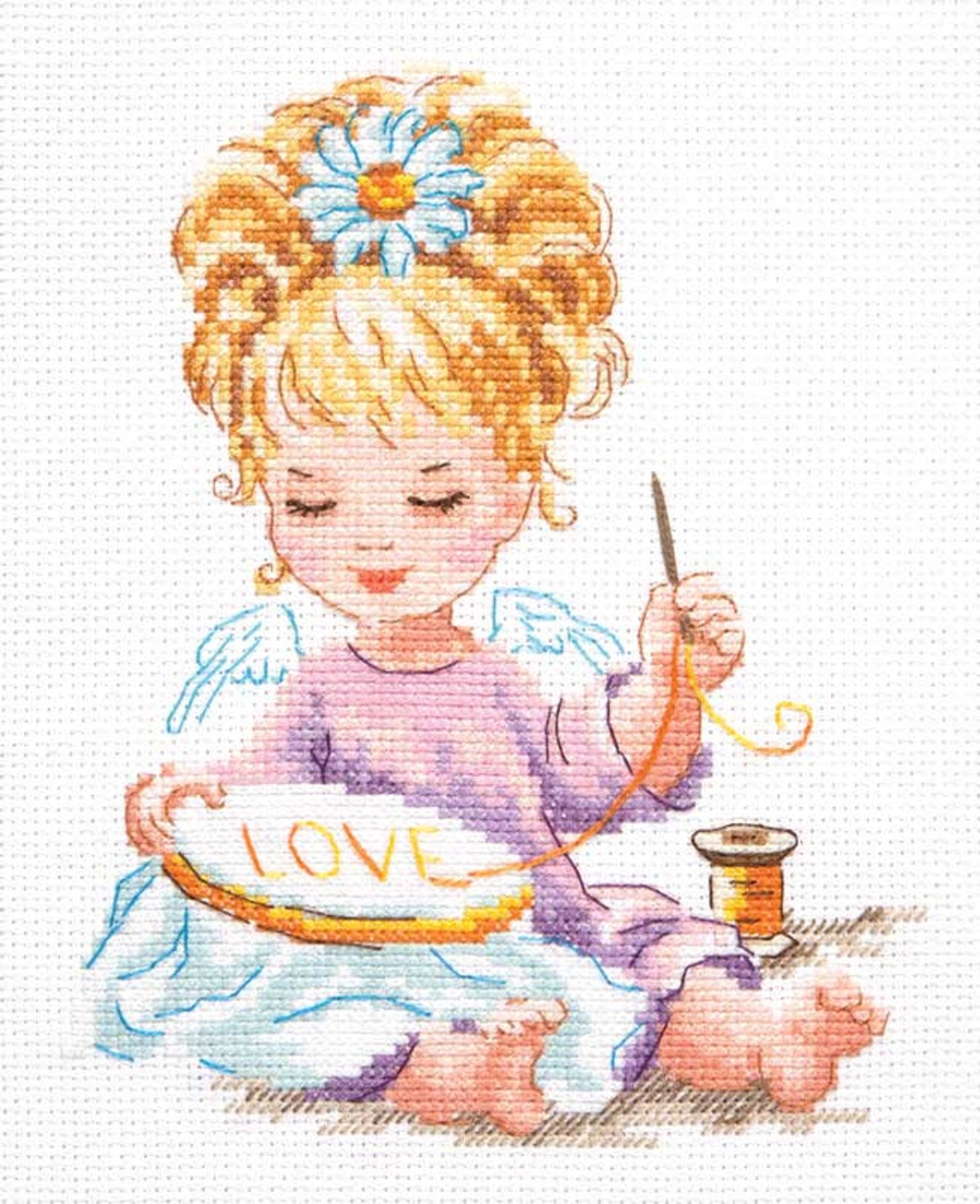 Cross Stitch Kit Little Girl Art. 33-24 | Etsy
