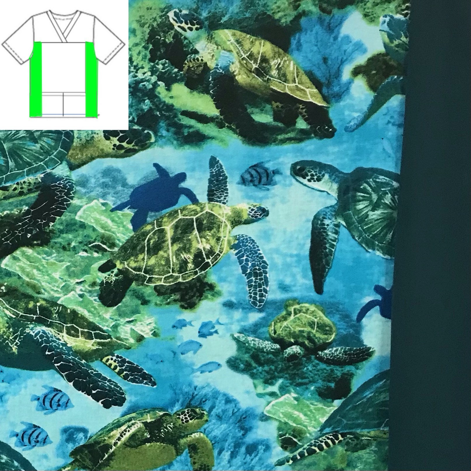 Turtles Unisex Scrub Top 11 Sizes 3 Styles Healthcare Professional ...
