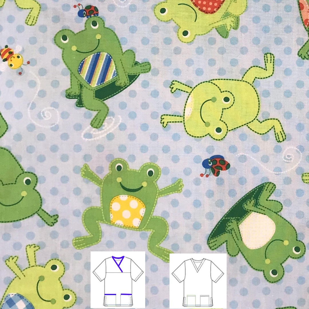 Green Frog Unisex Scrub Top| 11 Sizes | 3 Styles | Healthcare ...