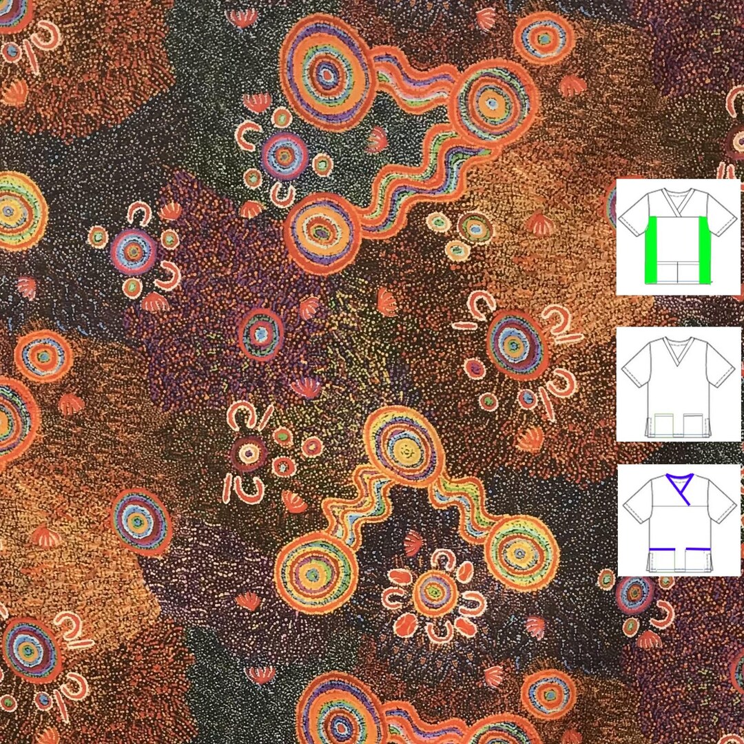 Indigenous Art Unisex Scrub Top| 11 Sizes | 3 Styles | Healthcare ...