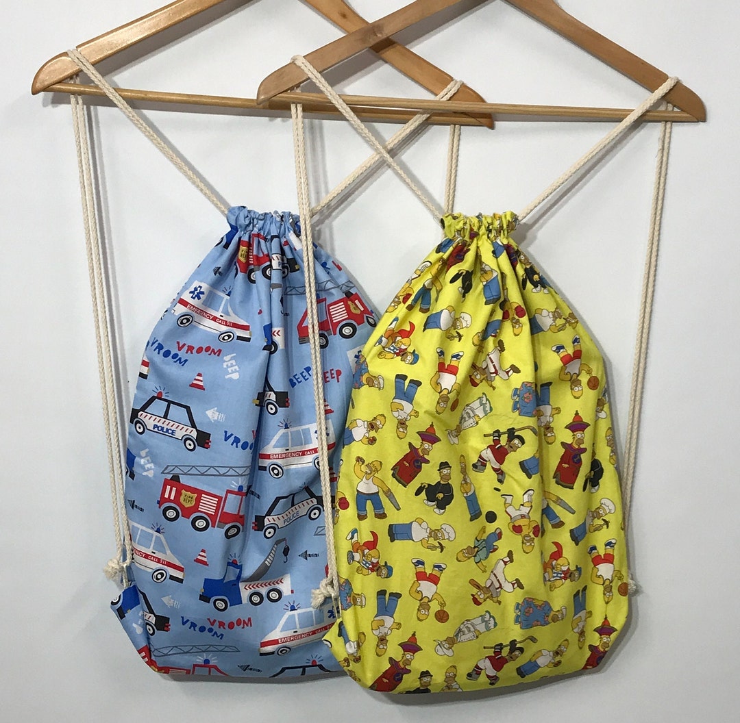 100% Cotton Double Drawstring Bags - Kids School Bag – Book Bags - Gym ...