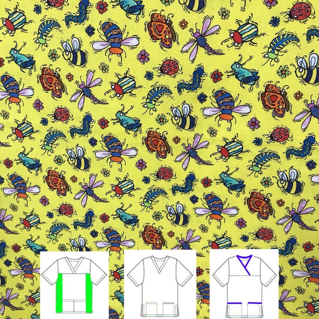 Bugs Alive Unisex Scrub Top| 11 Sizes | 3 Styles | Healthcare ...