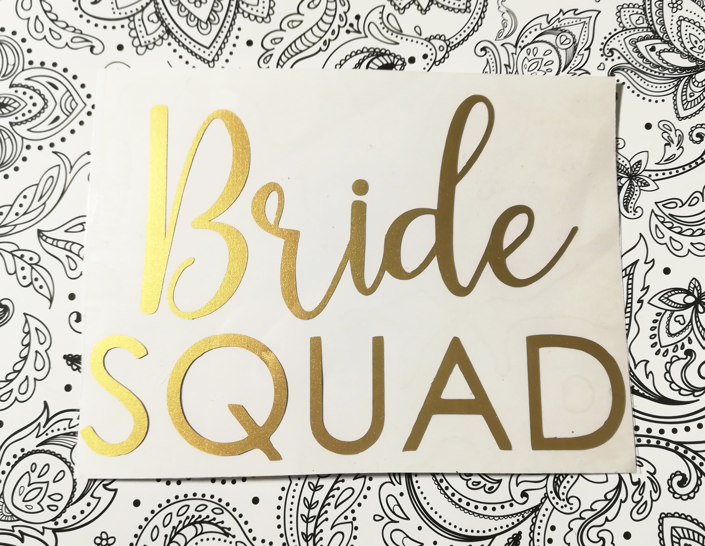 Bride Squad Iron On Decal Gold Heat Transfer Vinyl Bridal Etsy