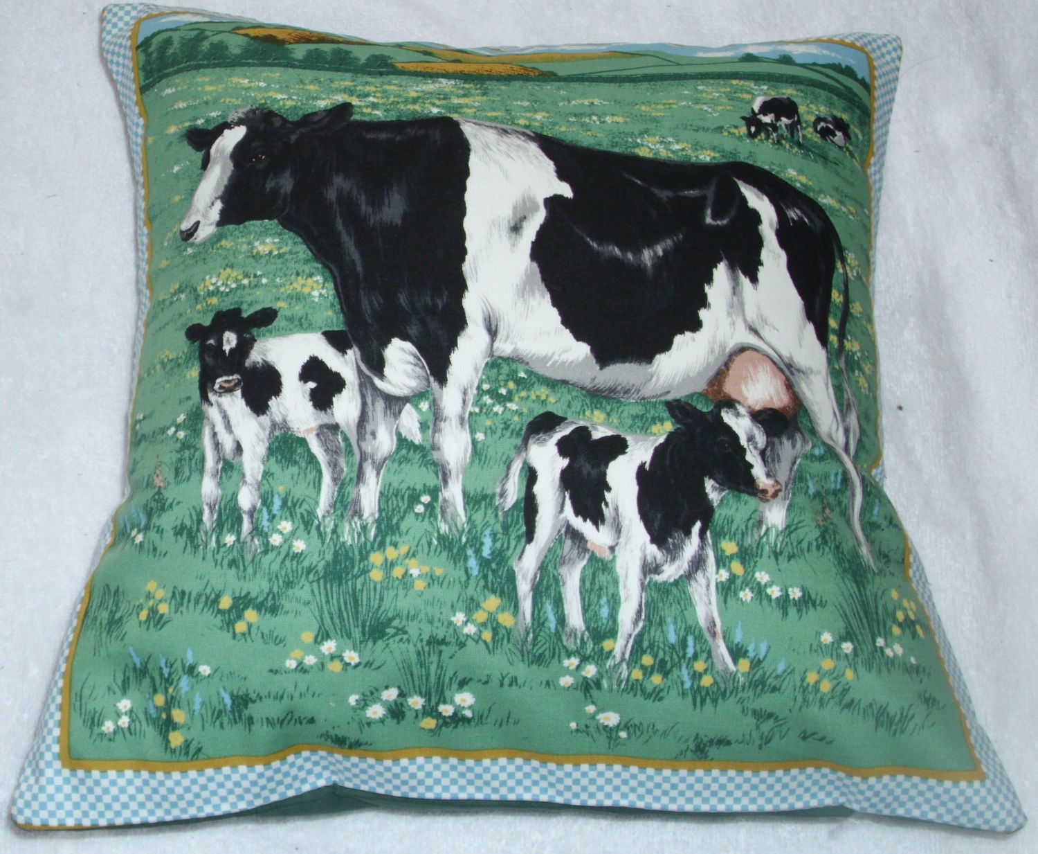 On the Farm Friesian Cow and Calves Cushion Pillow - Etsy