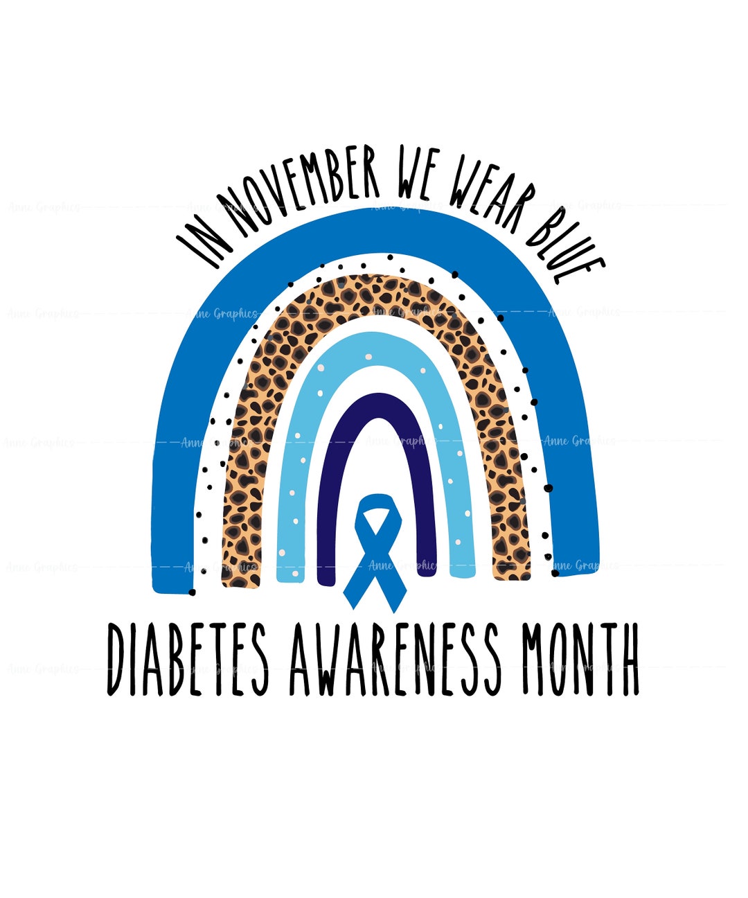 Diabetes Awareness Month, in November We Wear Blue, PNG File Instant ...