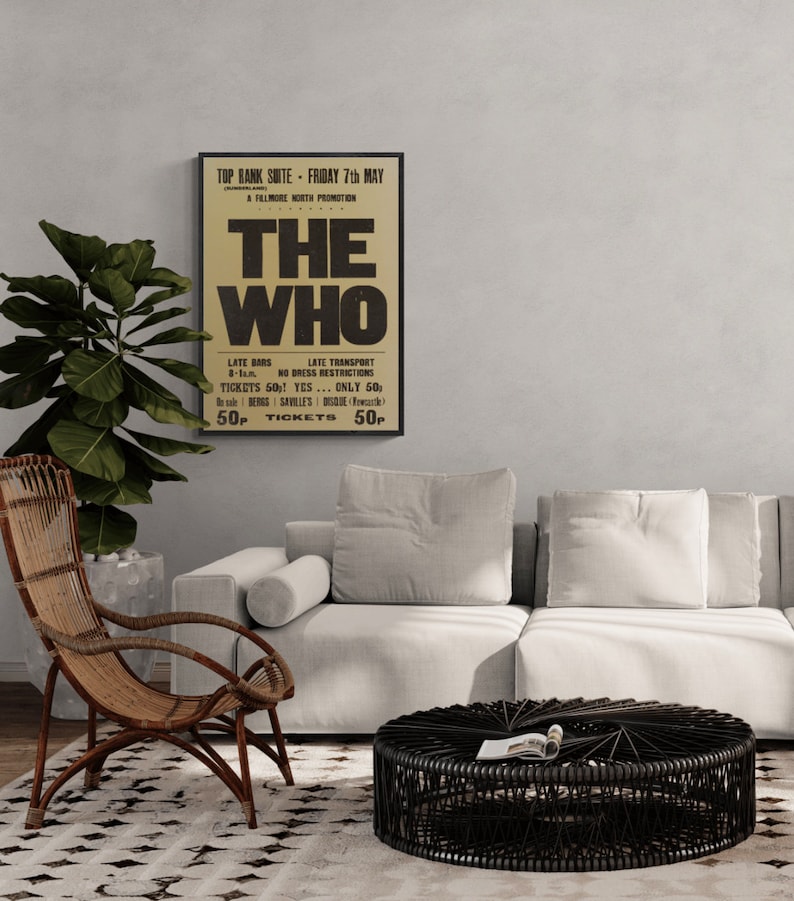 THE WHO Concert Poster / Handbill Top Rank Suite, Sunderland - 7 May ...