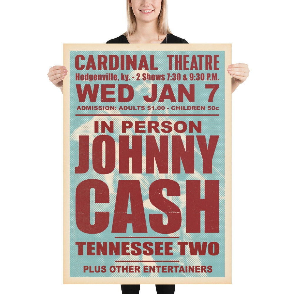 Johnny Cash & the Tennessee Two 1959 Cardinal Theatre Concert Poster - Etsy