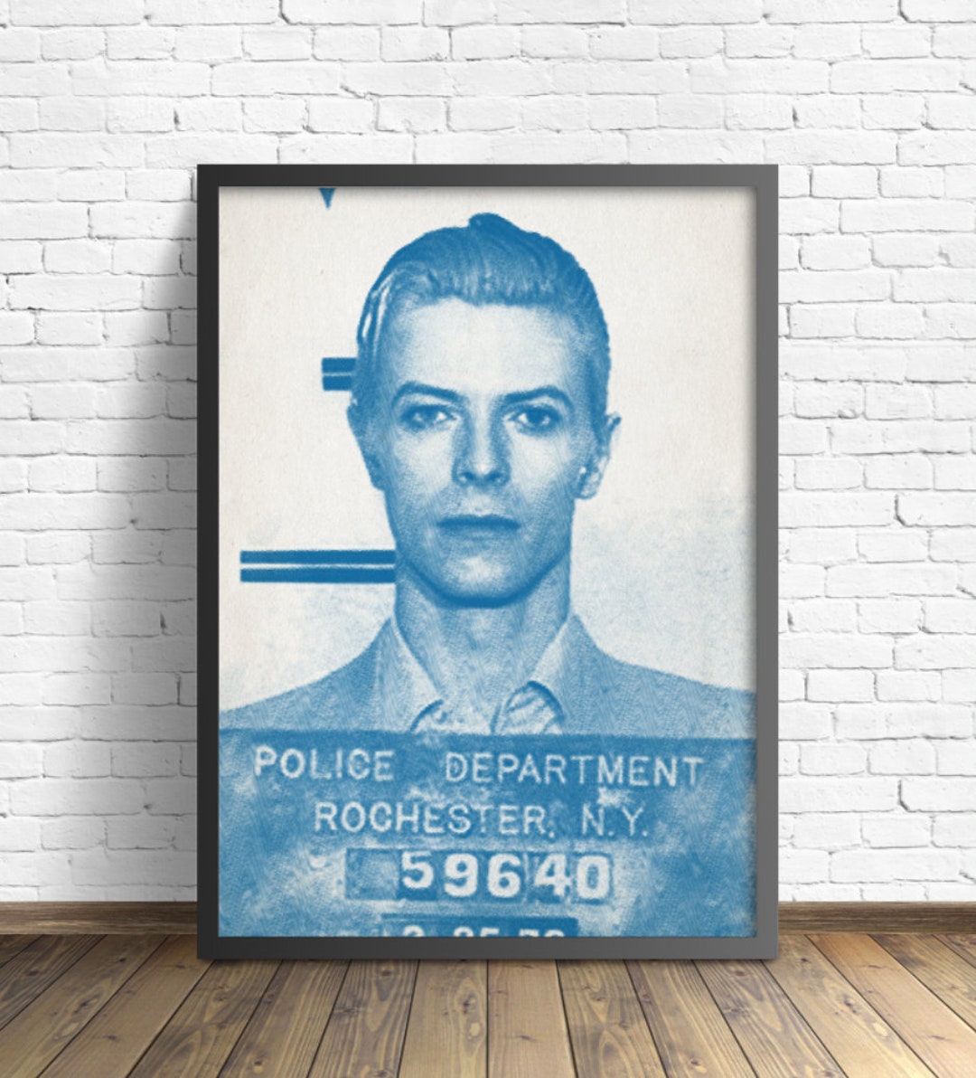 Bowie Blue Mugshot Engraving - Free Shipping - Etsy