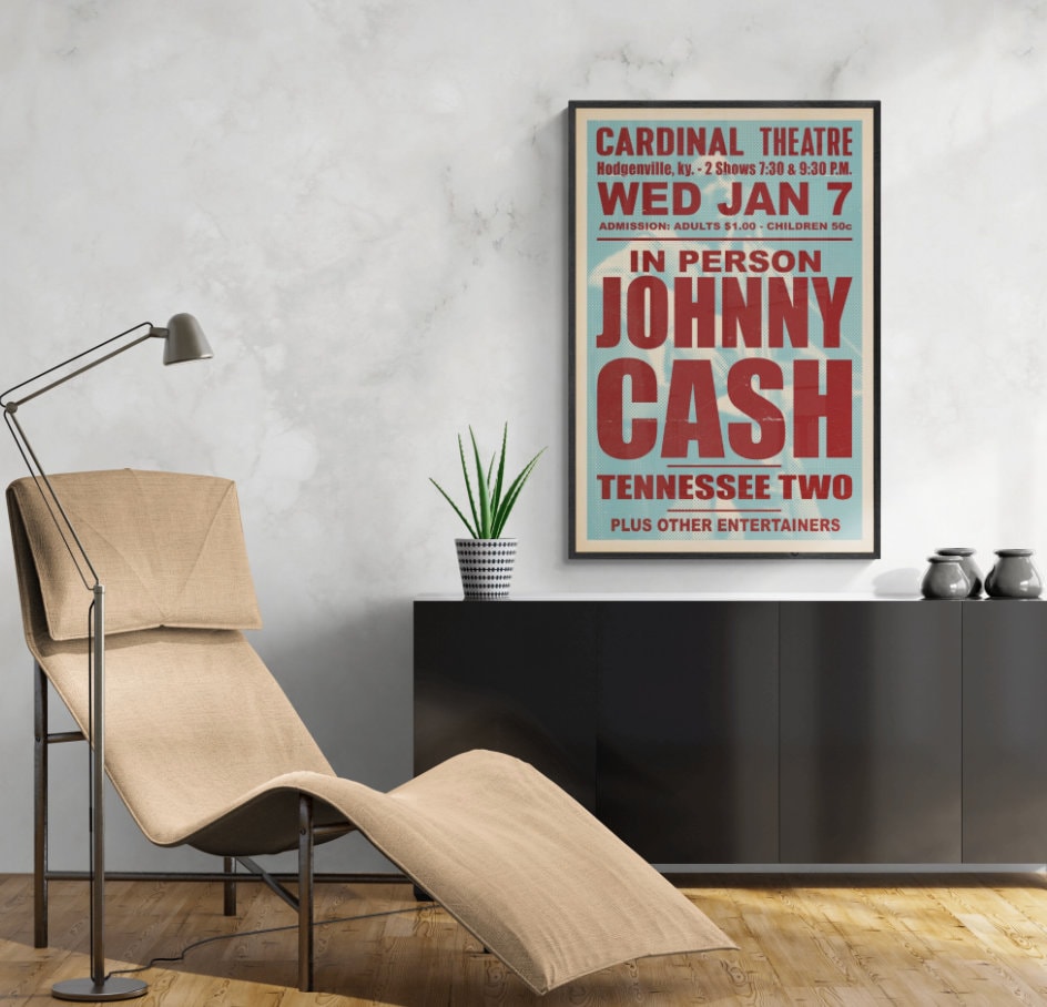Johnny Cash & the Tennessee Two 1959 Cardinal Theatre Concert Poster - Etsy